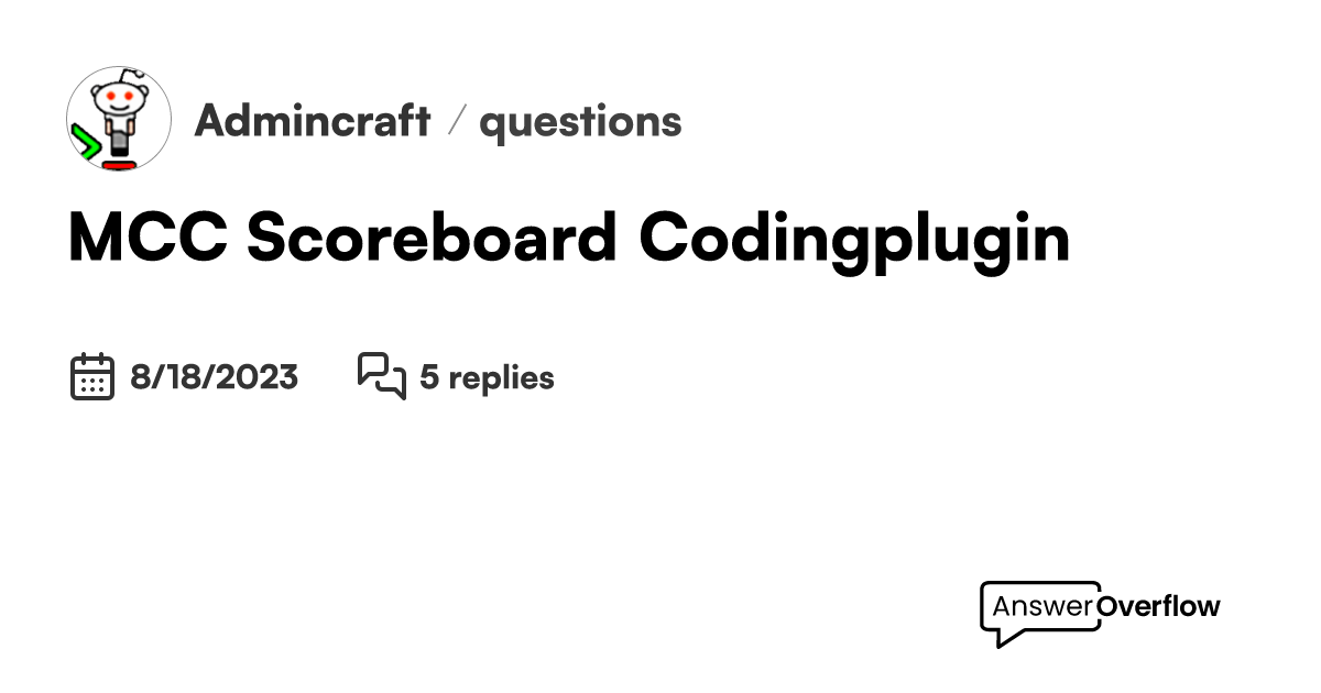 MCC Scoreboard Coding/plugin - Admincraft