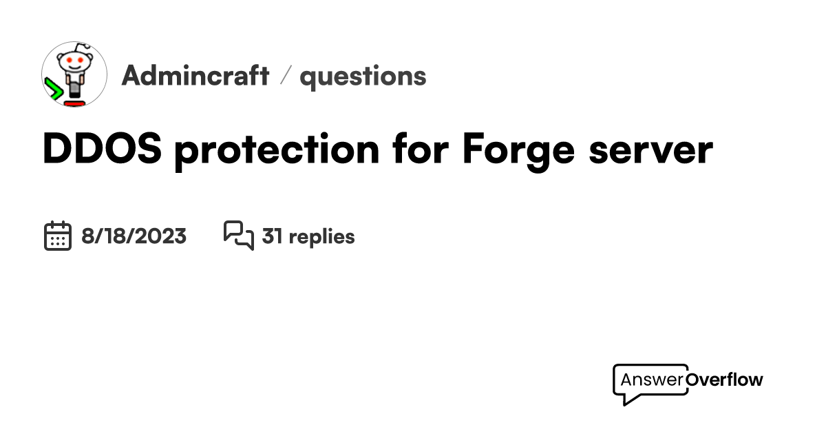 DDOS protection for Forge server? - Admincraft