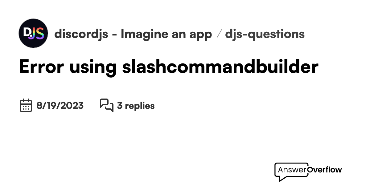 Error using slashcommandbuilder - discord.js - Imagine an app