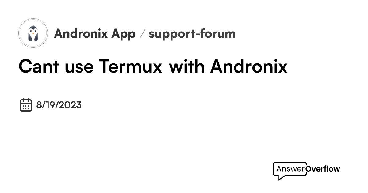 Can't use Termux with Andronix - Andronix App