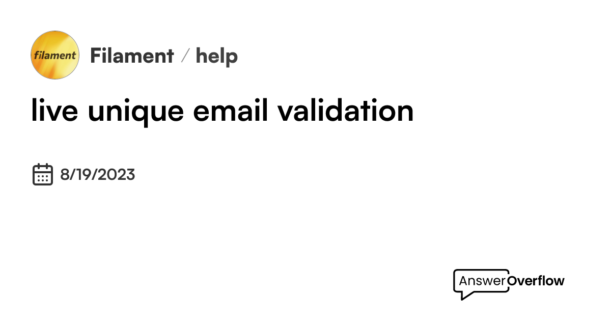 live unique email validation - Filament