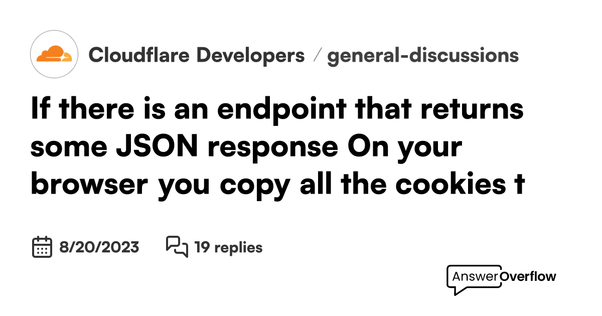 If there is an endpoint that returns some JSON response. On your browser you copy all the ...