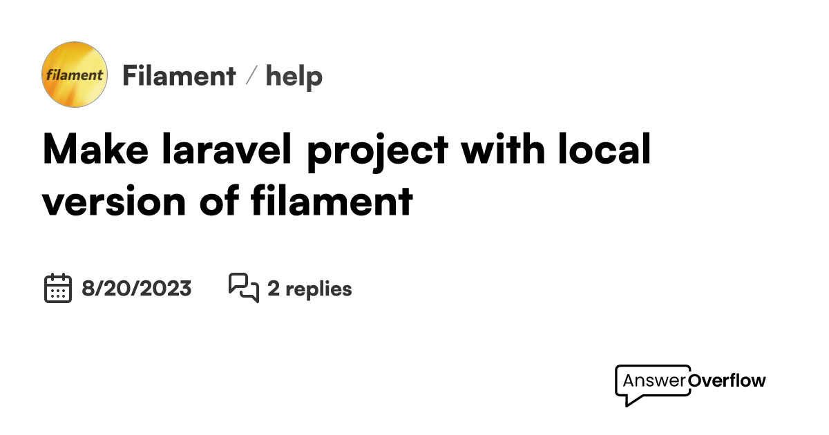 Make laravel project with local version of filament - Filament