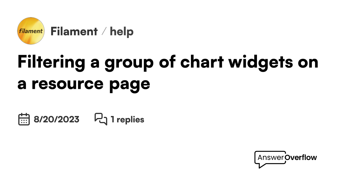 Filtering a group of chart widgets on a resource page - Filament