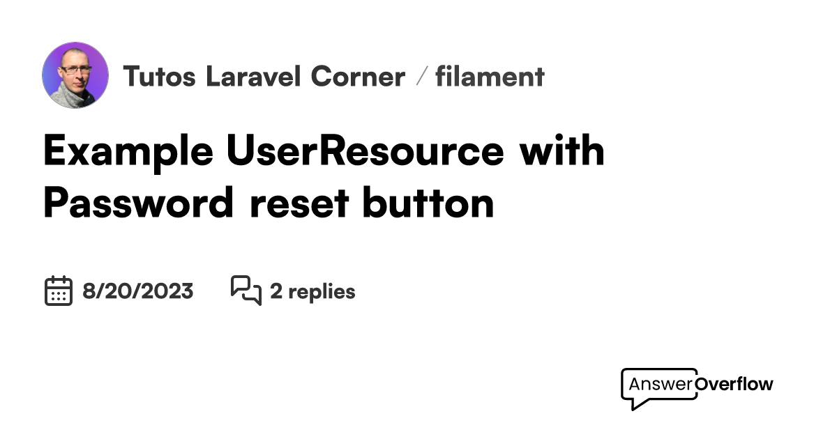 Example Userresource With Password Reset Button Tutos Laravel Corner