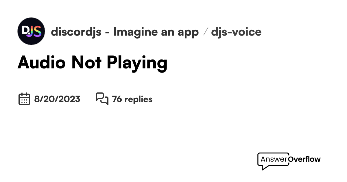 Audio Not Playing - discord.js - Imagine an app