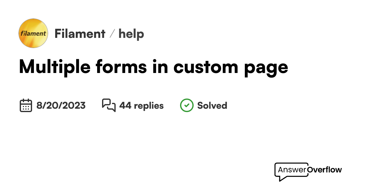 Multiple forms in custom page - Filament