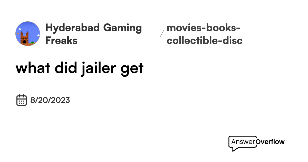 what did jailer get? - Hyderabad Gaming Freaks!🎮🇮🇳
