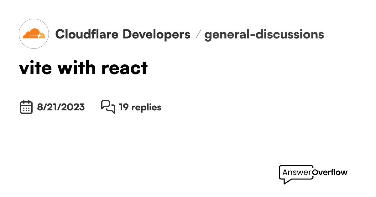 vite with react - Cloudflare Developers