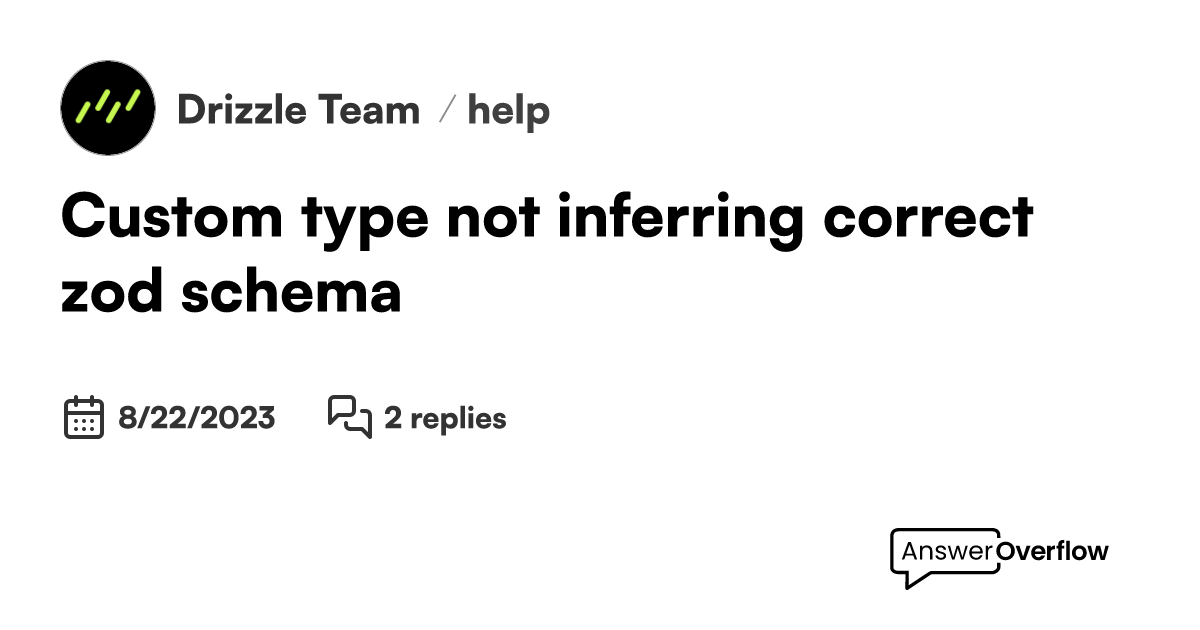 Custom type not inferring correct zod schema? - Drizzle Team