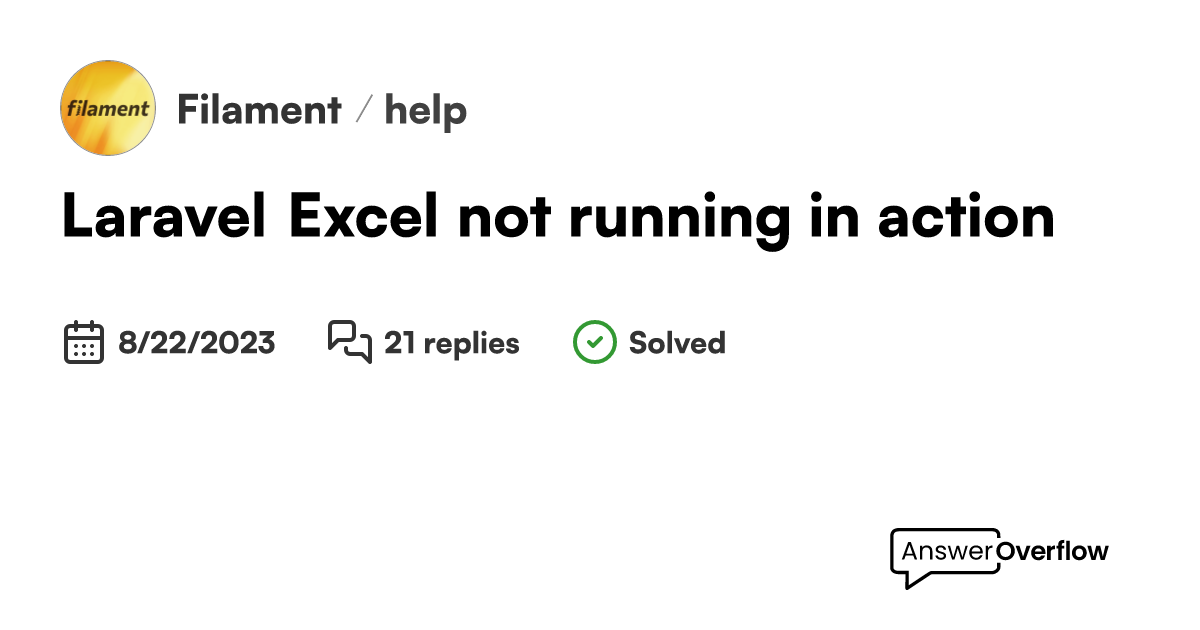 Laravel Excel Not Running In Action Filament
