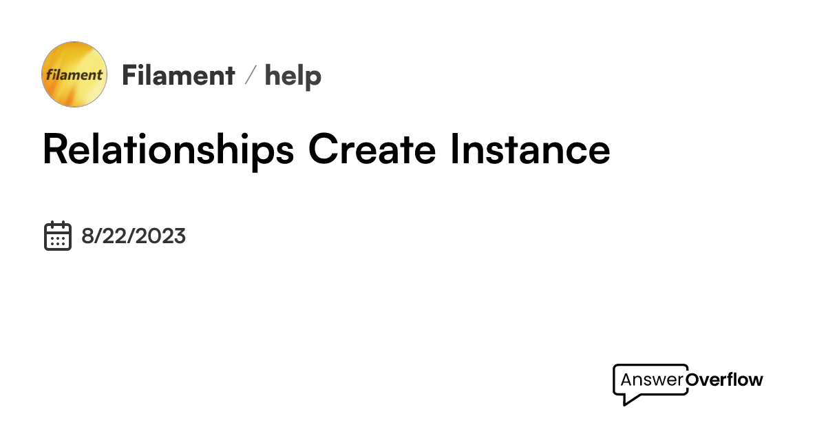 Relationships Create Instance - Filament