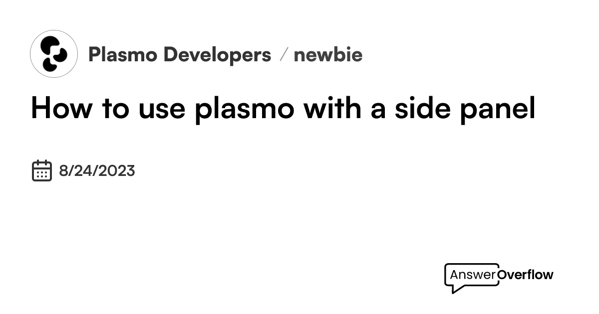 How to use plasmo with a side panel? - 🧩 Plasmo Developers