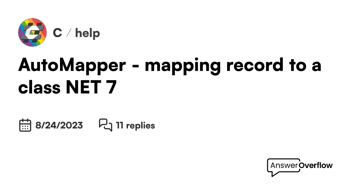 Automapper Mapping Record To A Class Net 7 C