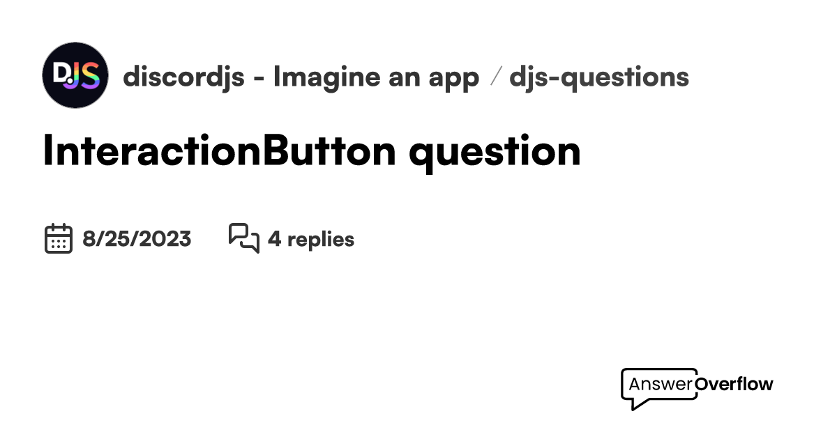 Interaction/Button question - discord.js - Imagine an app