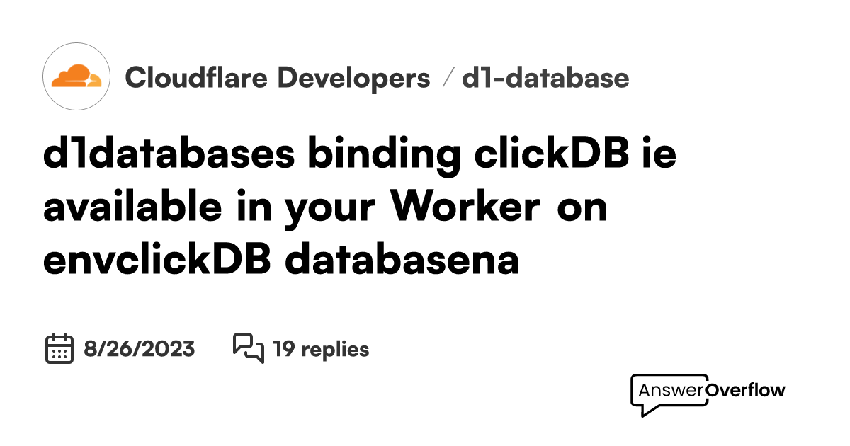 D1databases Binding Clickdb Ie Available In Your Worker On
