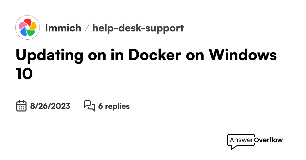 Updating on in Docker on Windows 10 - Immich