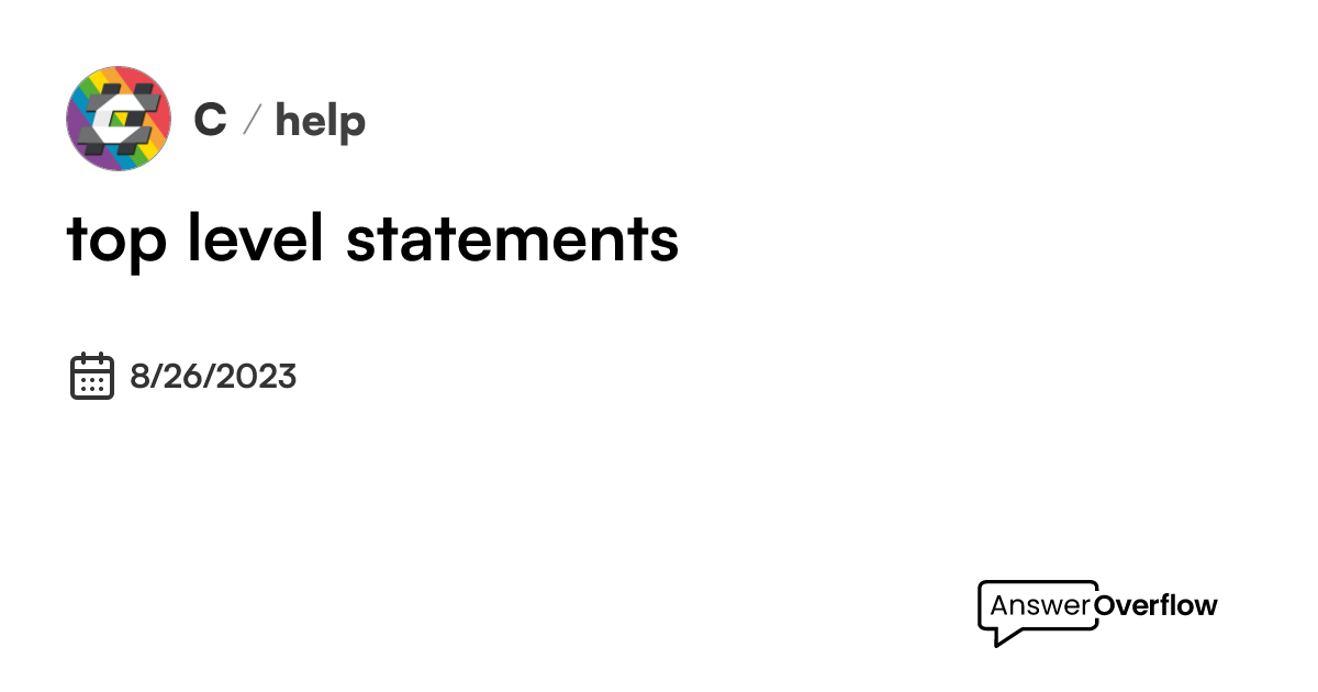 top level statements - C#