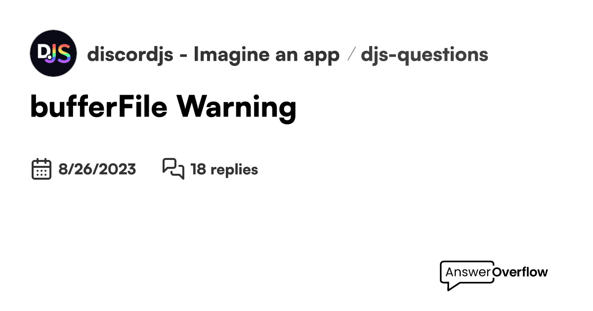 buffer.File Warning - discord.js - Imagine an app