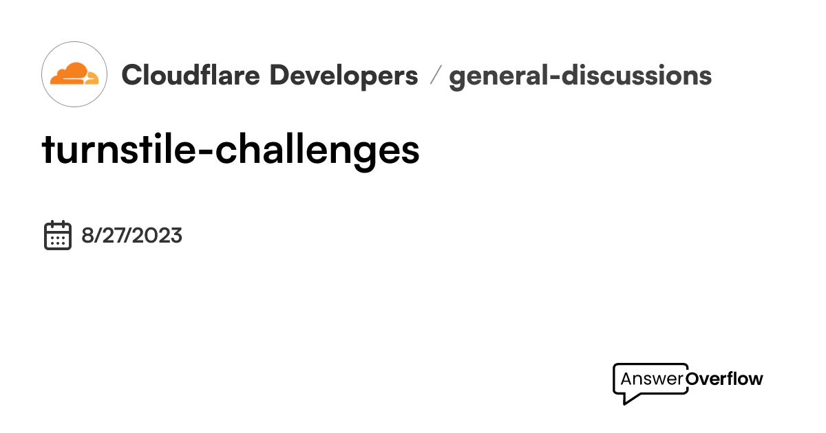 ?turnstile-challenges - Cloudflare Developers