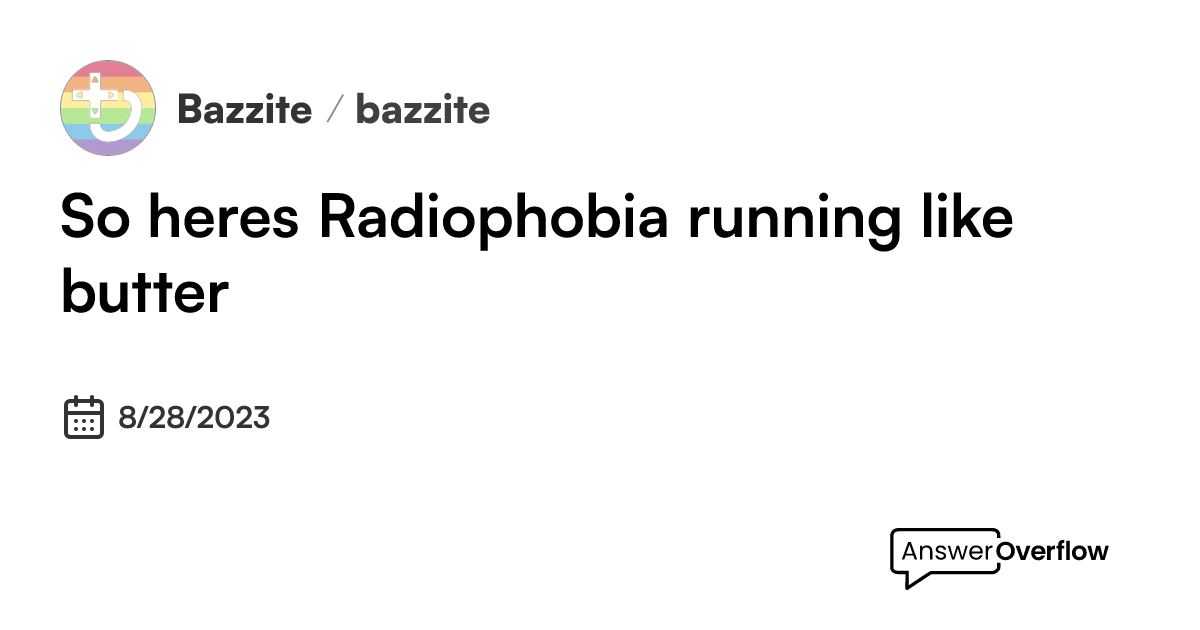 So here's Radiophobia running like butter - Universal Blue