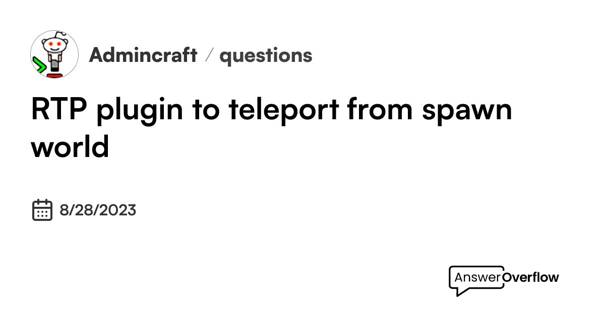 RTP plugin to teleport from spawn world - Admincraft