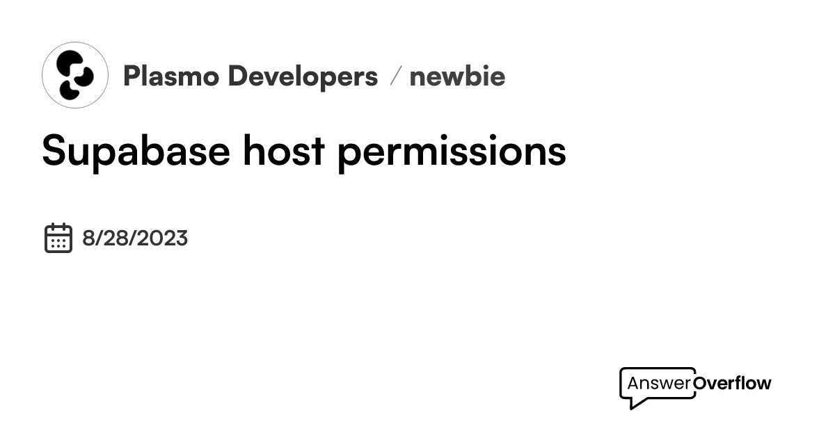 Supabase host permissions - 🧩 Plasmo Developers