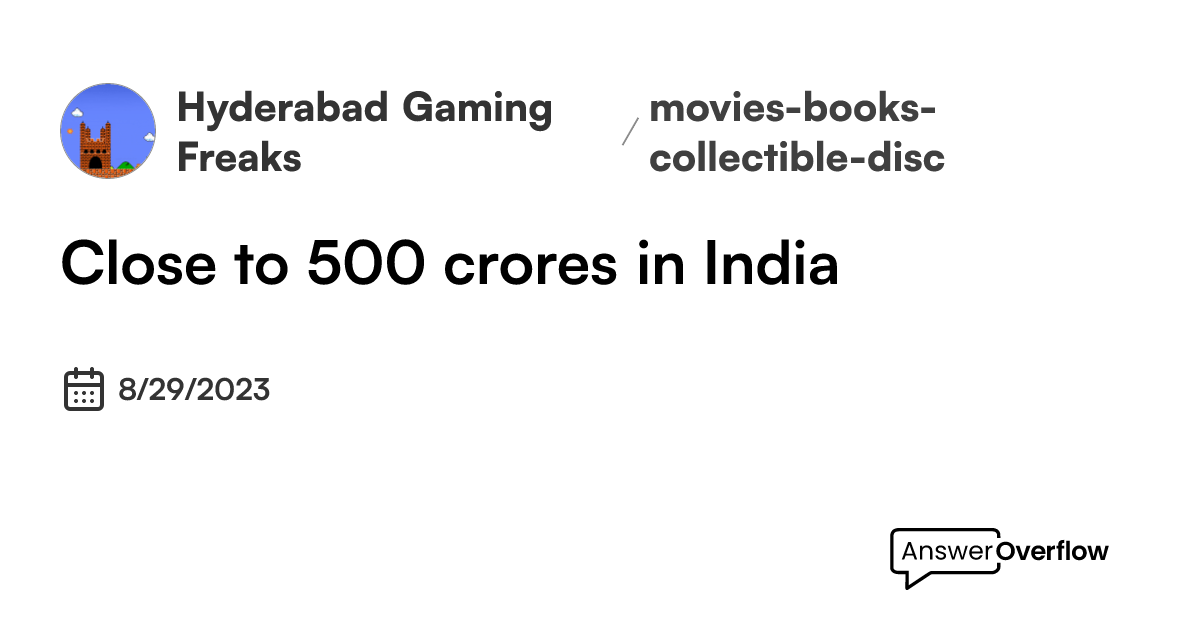 Close to 500 crores in India - Hyderabad Gaming Freaks!🎮🇮🇳