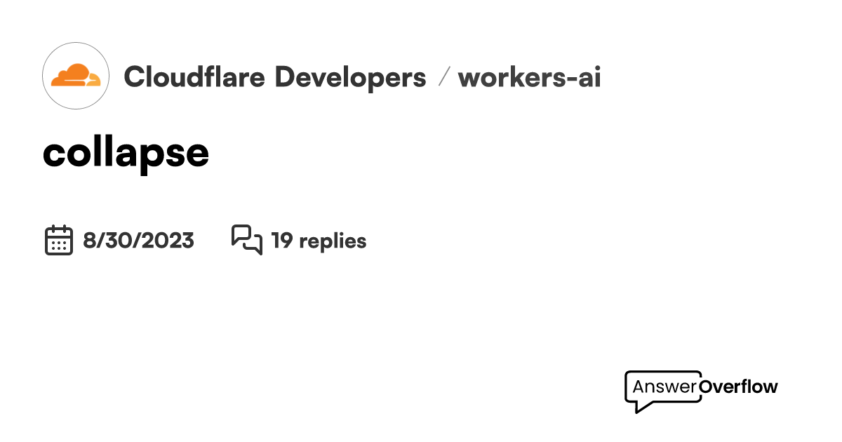 /collapse - Cloudflare Developers