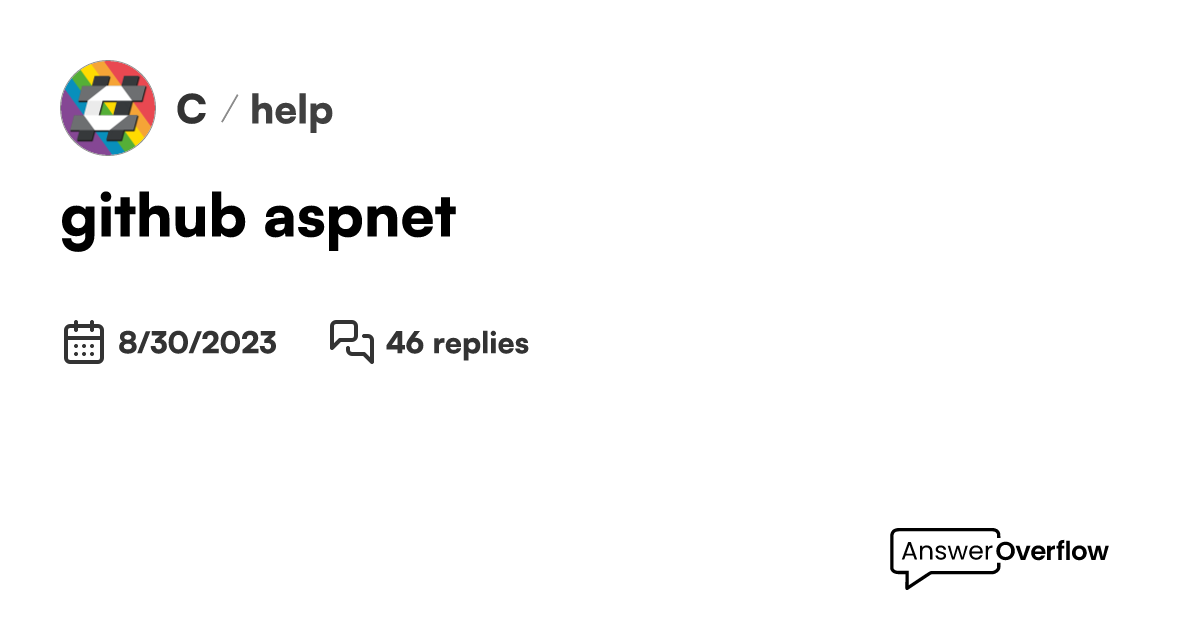 github asp.net - C#