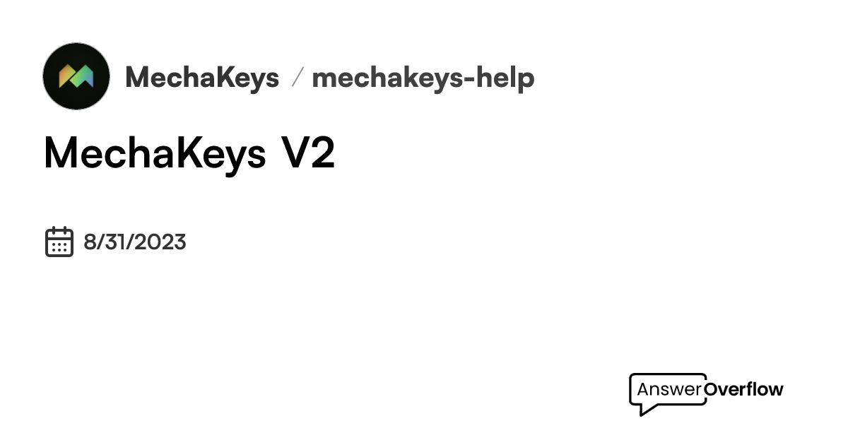 MechaKeys V2 - MechaKeys