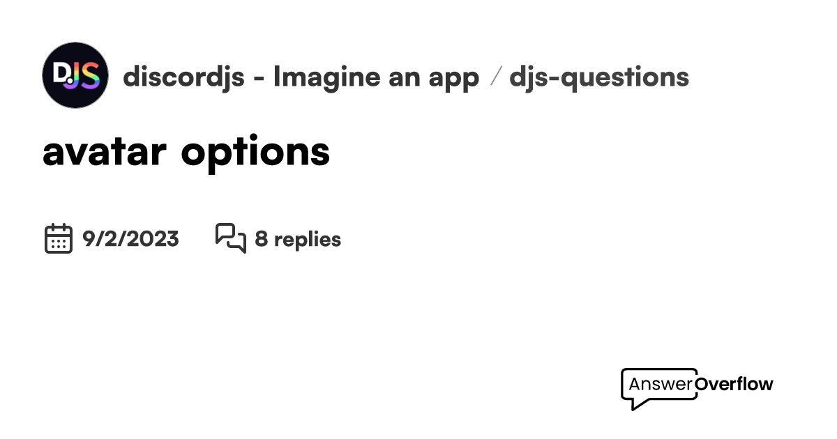 avatar options - discord.js - Imagine an app