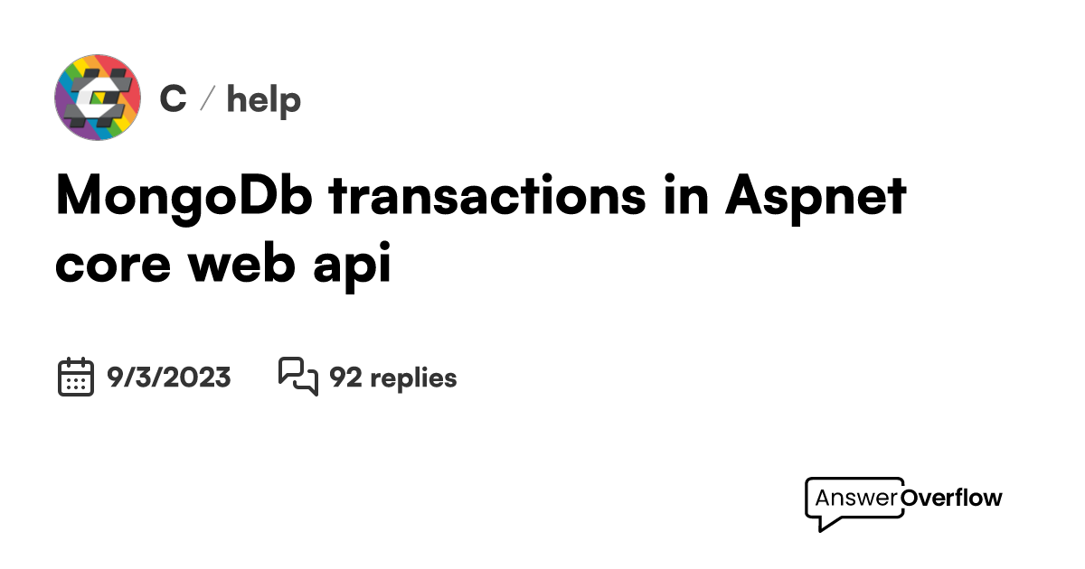 Mongodb Transactions In Core Web Api C