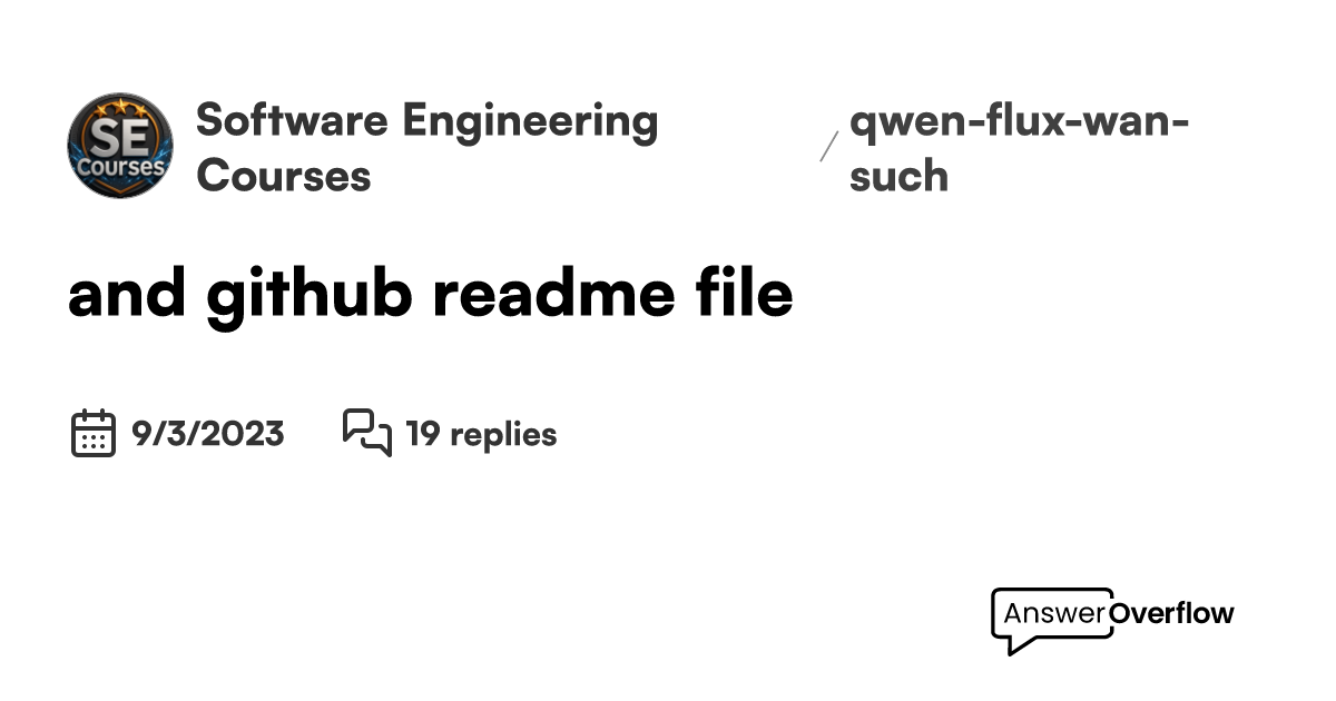 and github readme file - Software Engineering Courses (SECourses)