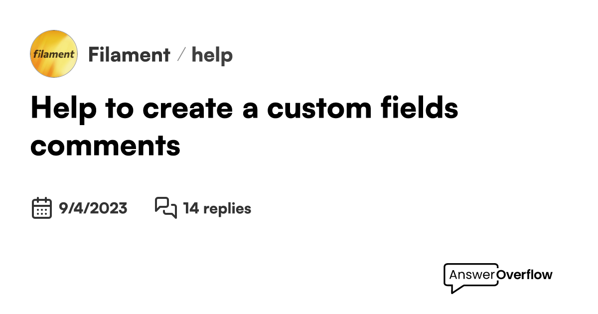 Help to create a custom fields (comments) - Filament