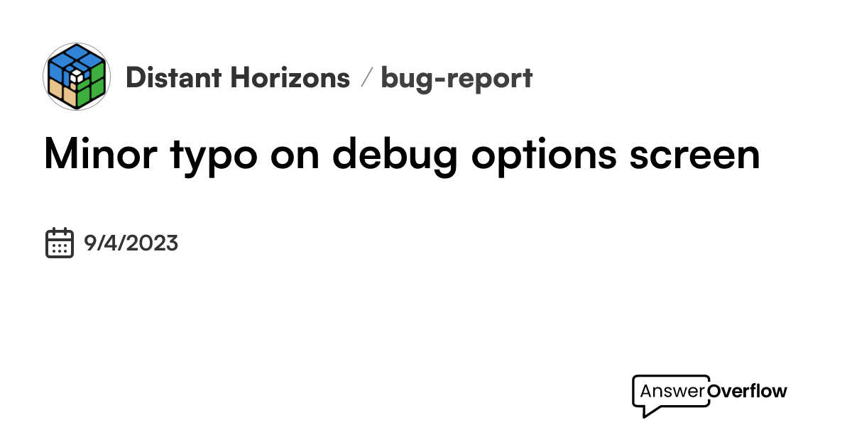 Minor typo on debug options screen - Distant Horizons