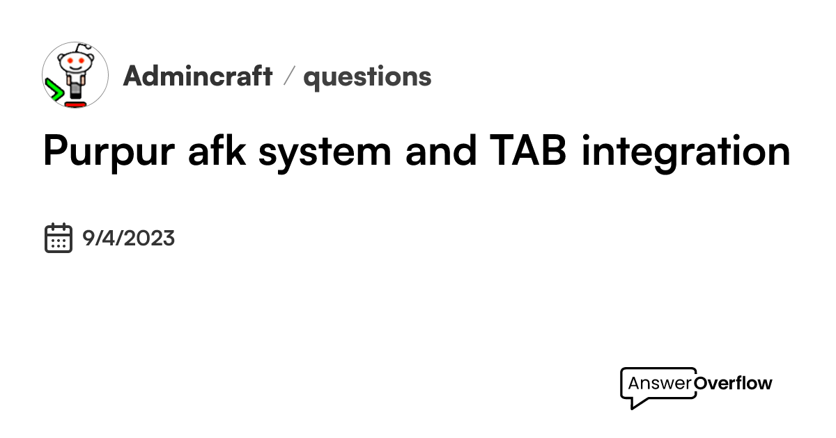 Purpur afk system and TAB integration - Admincraft