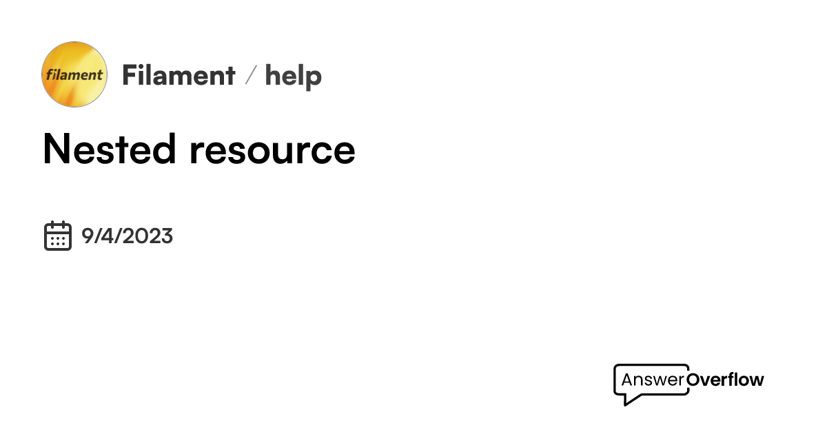 Nested resource - Filament