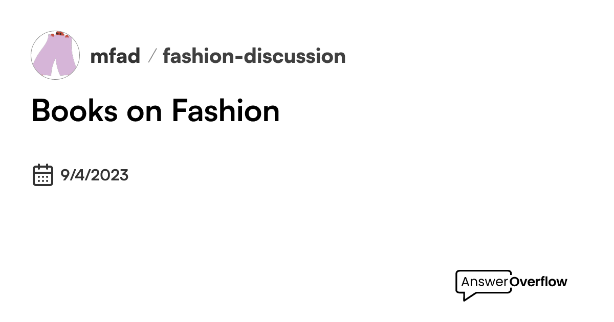 Books on Fashion - mfad