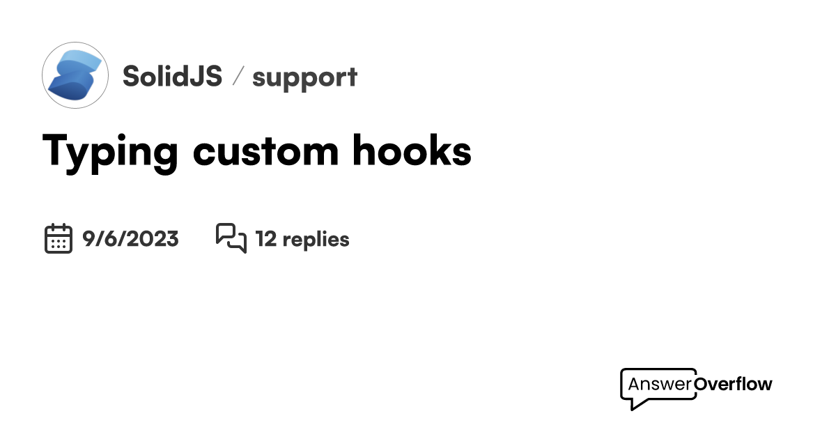 Typing custom hooks - SolidJS