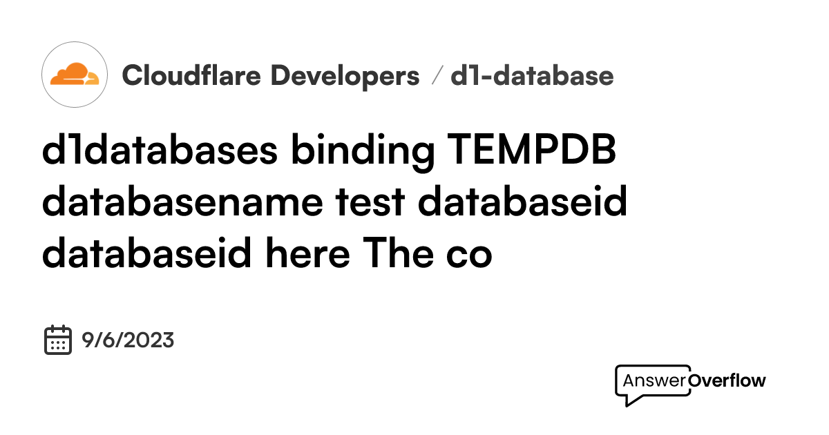 D1databases Binding Tempdb Databasename Test Databaseid