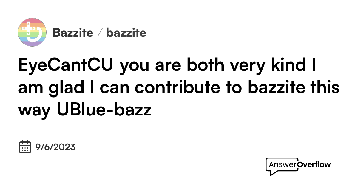 @EyeCantCU you are both very kind 🙂 I am glad I can contribute to bazzite this way == UBlue ...