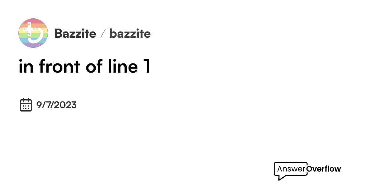 in front of line 1? - Universal Blue