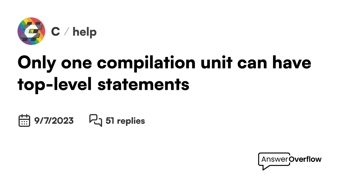Only one compilation unit can have top-level statements - C#