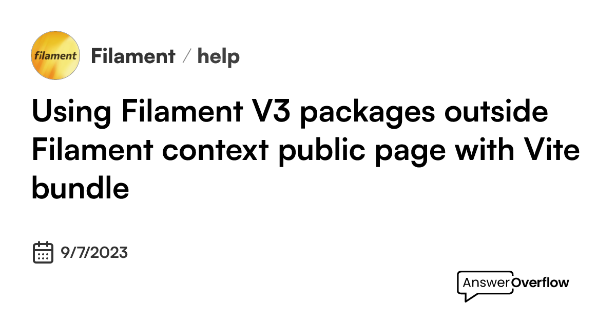 Using Filament V3 packages outside Filament context (public page) with ...