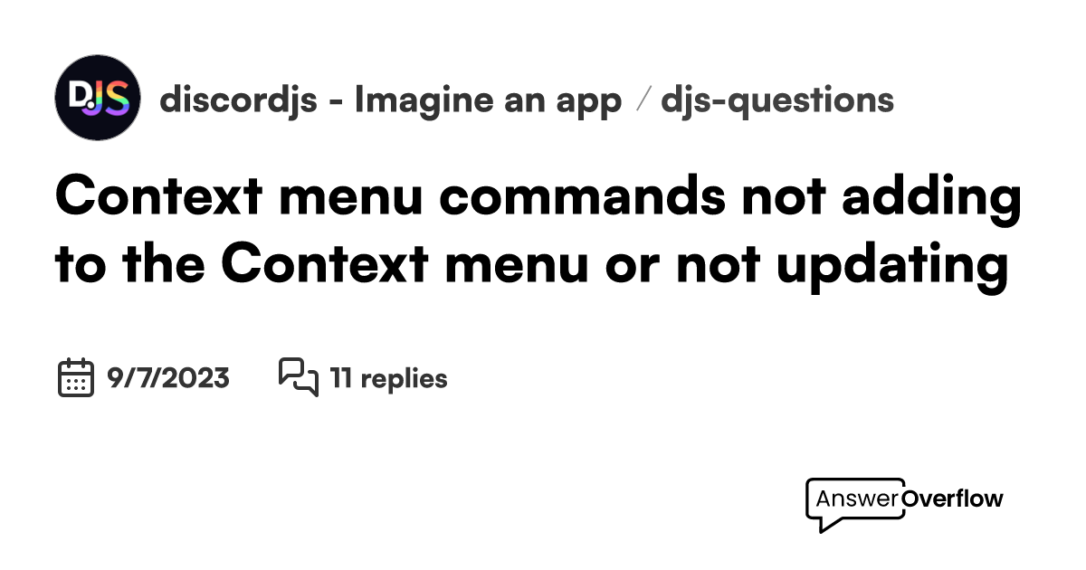 Context menu commands not adding to the Context menu or not updating - discord.js - Imagine an app