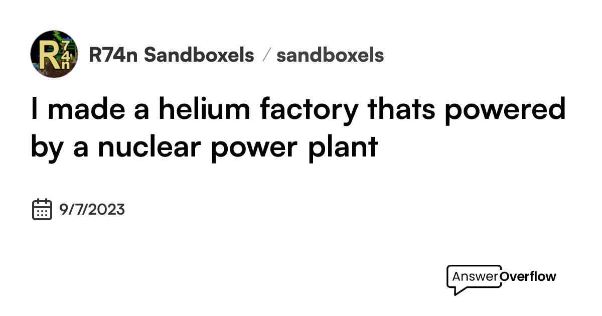 I made a helium factory that’s powered by a nuclear power plant - 🎃 ...