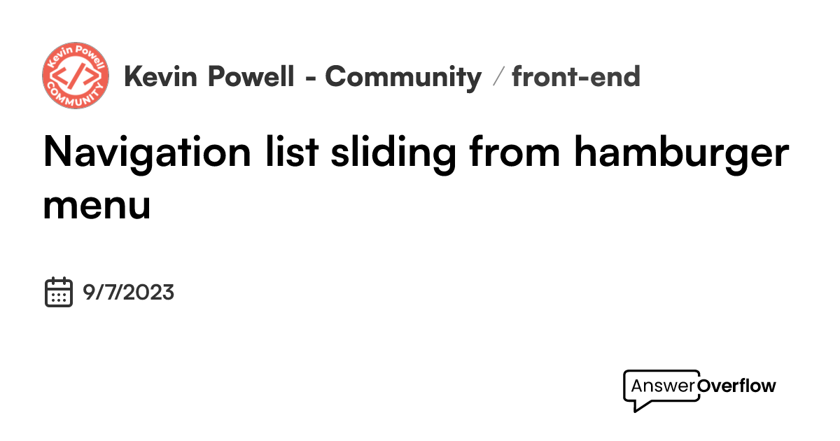 Navigation list sliding from hamburger menu. - Kevin Powell - Community