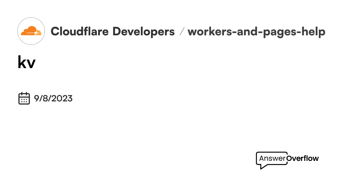 kv - Cloudflare Developers