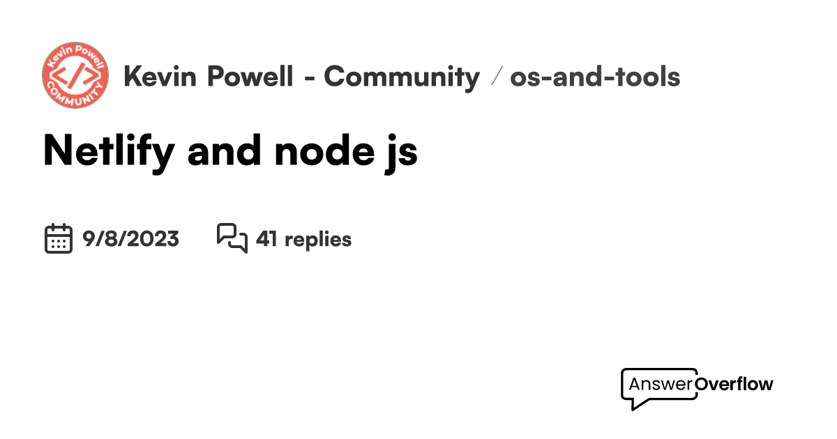 Netlify and node js - Kevin Powell - Community